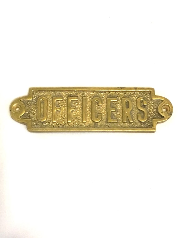 Vintage Brass OFFICERS Sign Plate or Plaque | Etsy