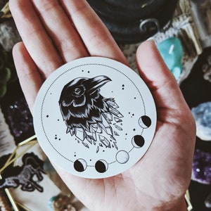 Luna Raven Stickers ~ Raven. Stickers. Crow. Crystals. Print ...