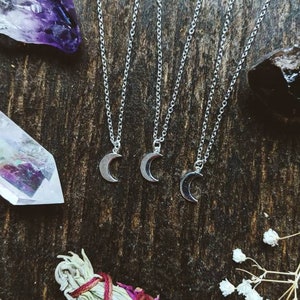 Luna MINI-MOON ~ Silvermoon Pendant. Moon Charm. Silver Chain. Jewelry ...