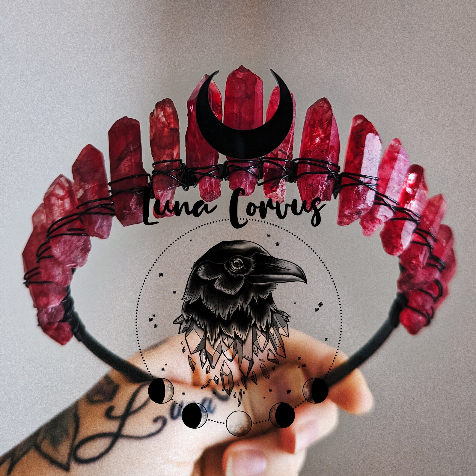 Luna VAMPIRE BLOOD ~ Red Quartz. Witch Crown. Crown Festival. Crystals ...