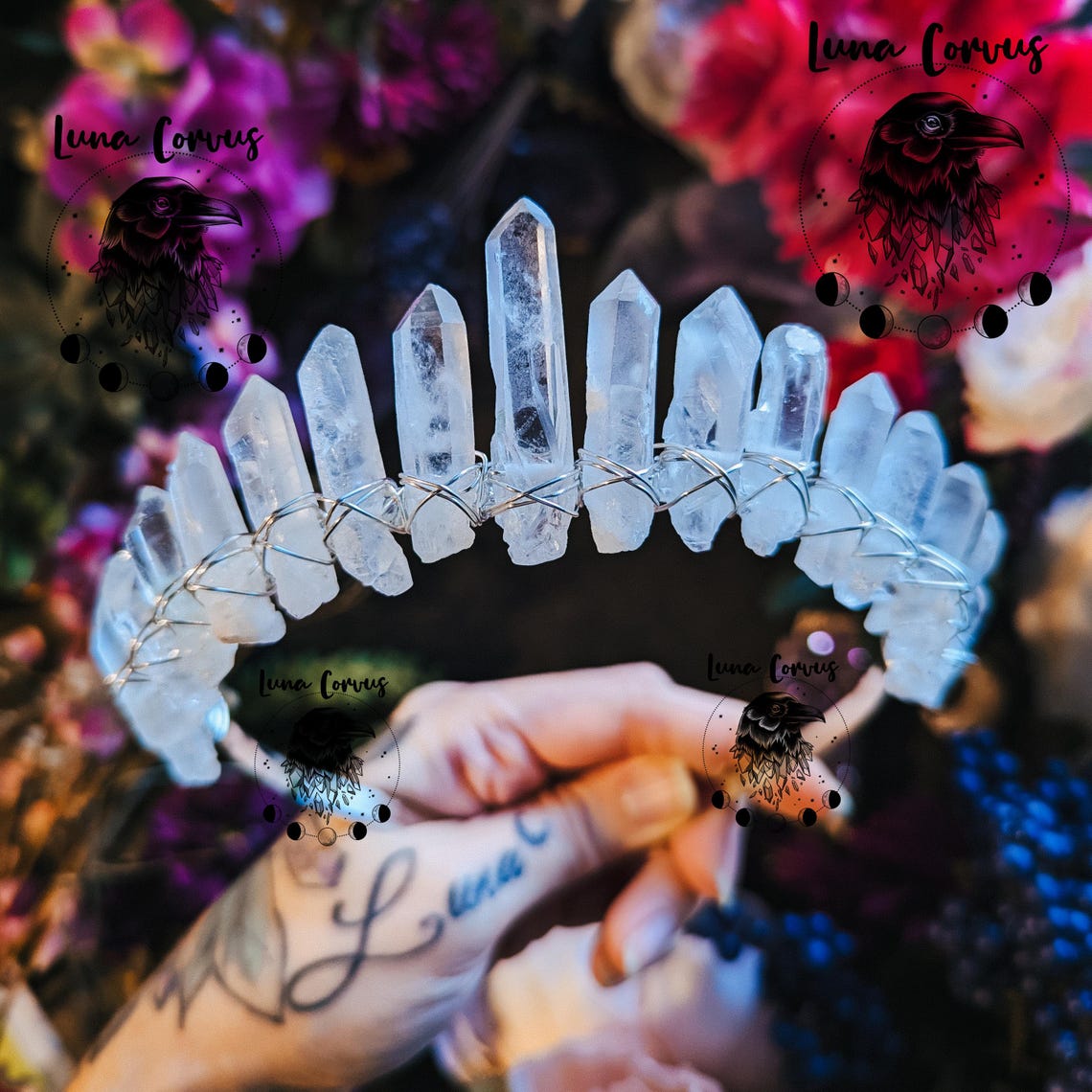 Luna QUARTZ ~ Clear Quartz. Crystal Crown. Wedding Crown. Crystals ...