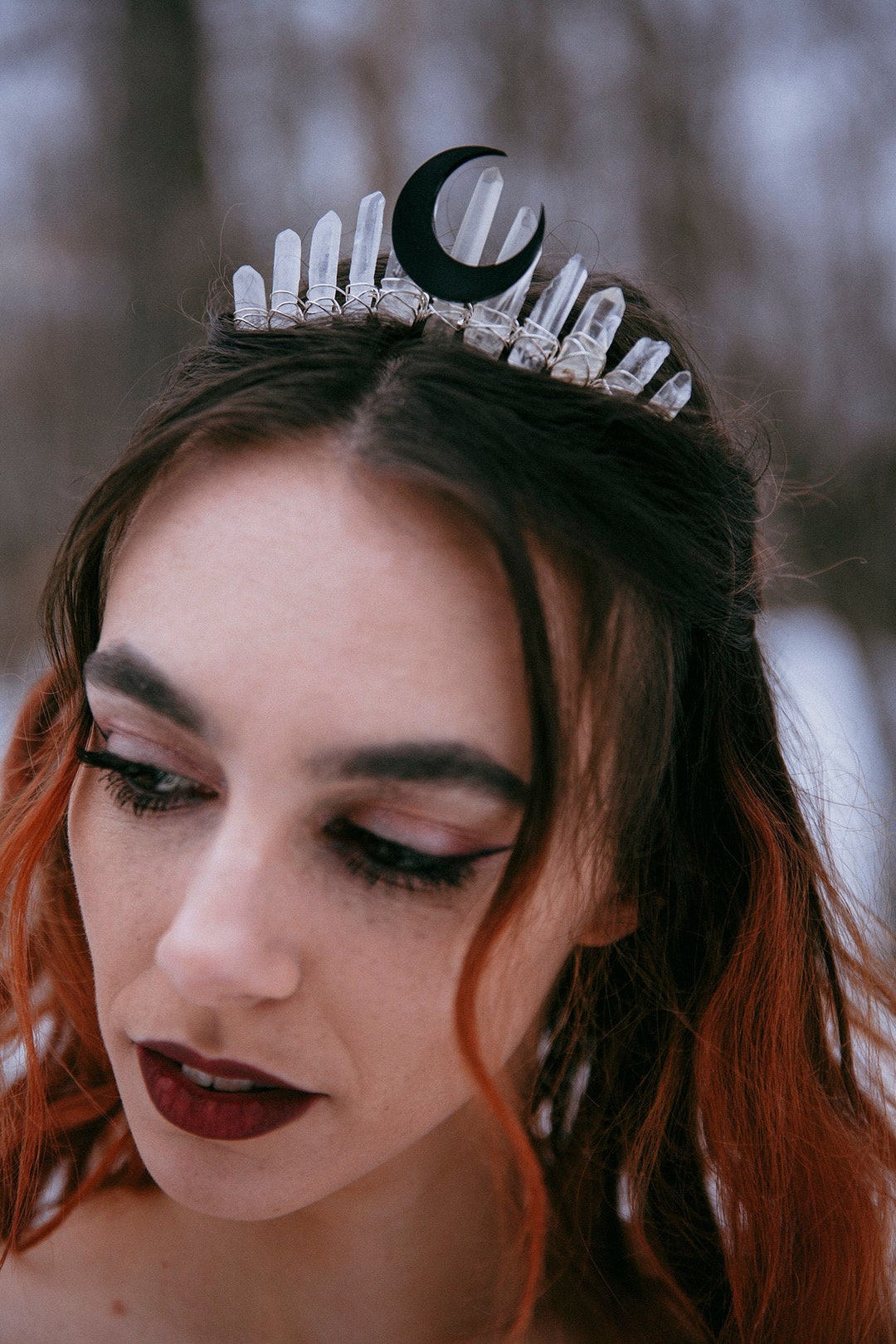 Luna VVITCH ~ Clear Quartz. Crystal Crown. Wedding Crown. Crystals ...