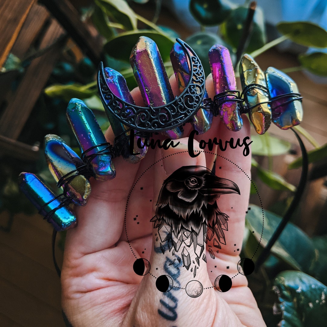 Luna OIL SLICK Crystal Crown. Crown Festival. Crystals. Tiara. Hate ...