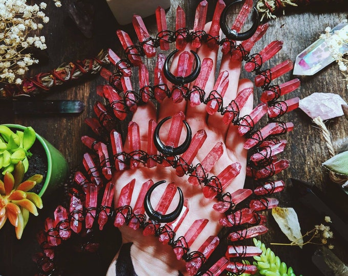 Luna VAMPIRE BLOOD Red Quartz. Witch Crown. Festival Crown. Crystals ...