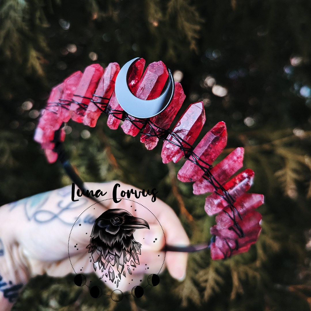 Luna VAMPIRE BLOOD ~ Red Quartz. Witch Crown. Crown Festival. Crystals ...