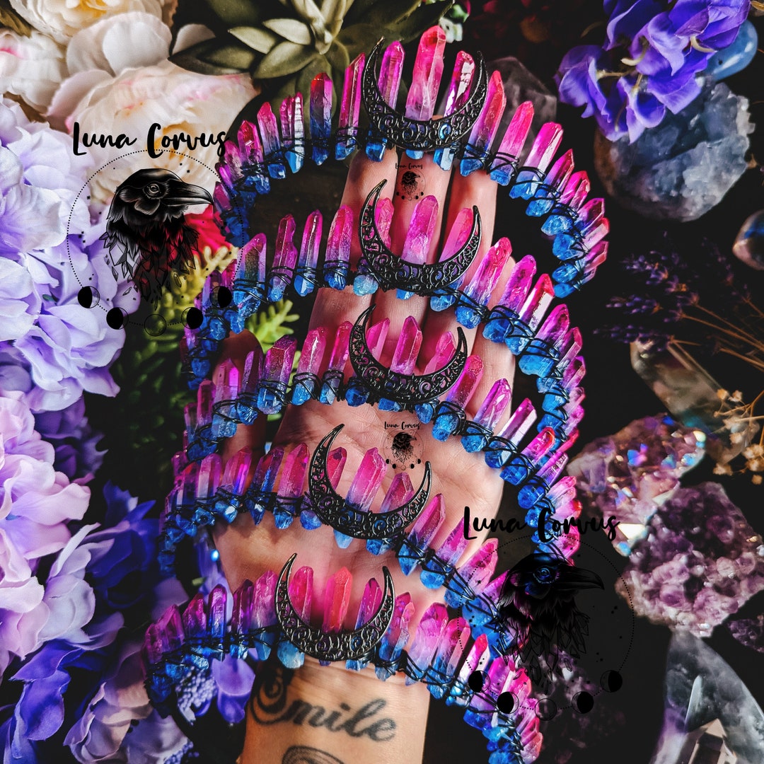 Luna CYCLONE ~ Crystal Crown. Witch Crown. Crystals. Tiara. Hate ...