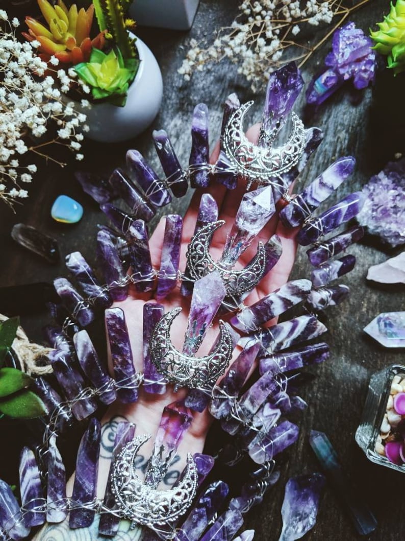 Luna AMETHYST QUEEN Crystal Crown. Wedding Crown. Crystals. - Etsy