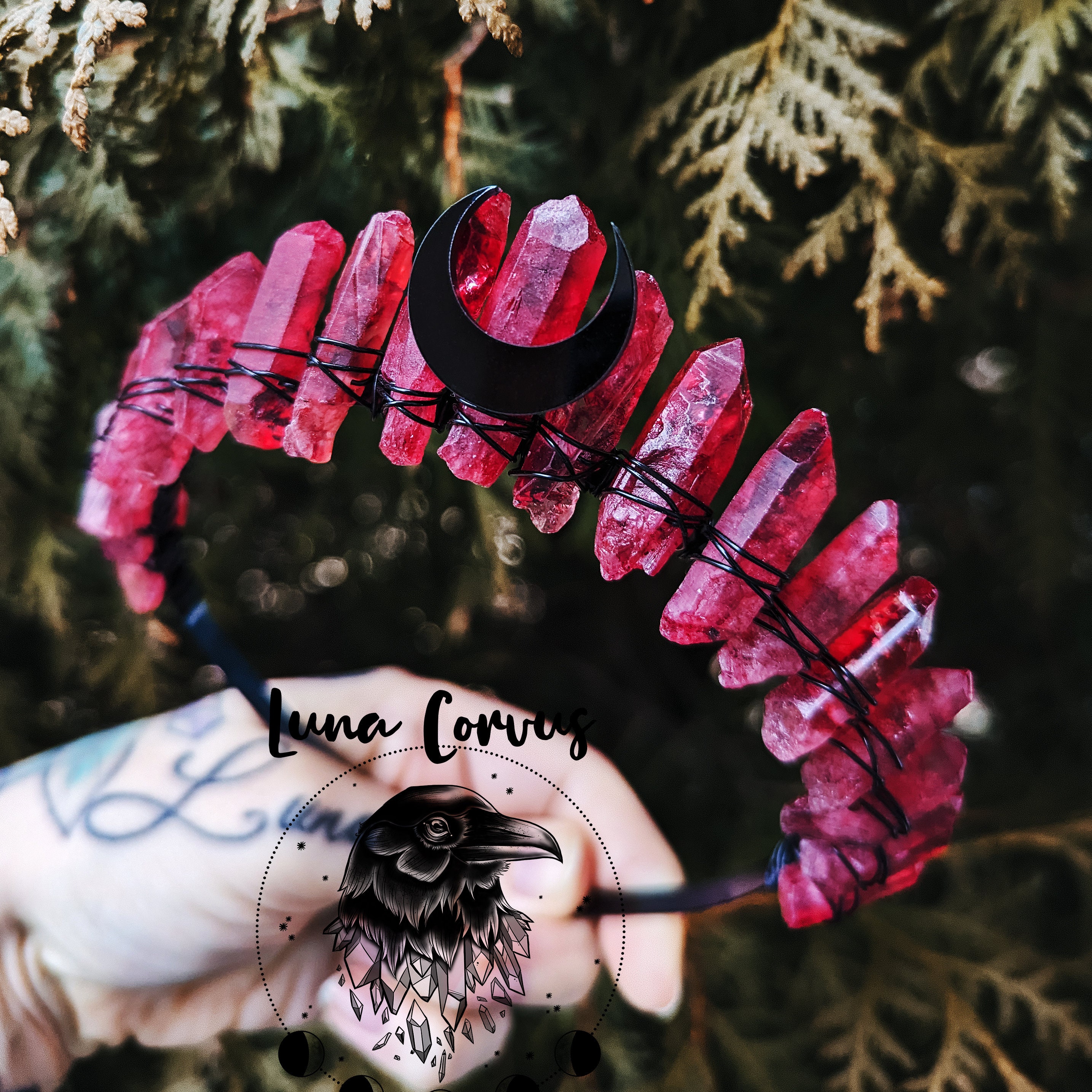 Luna VAMPIRE BLOOD ~ Red Quartz. Witch Crown. Crown Festival. Crystals ...