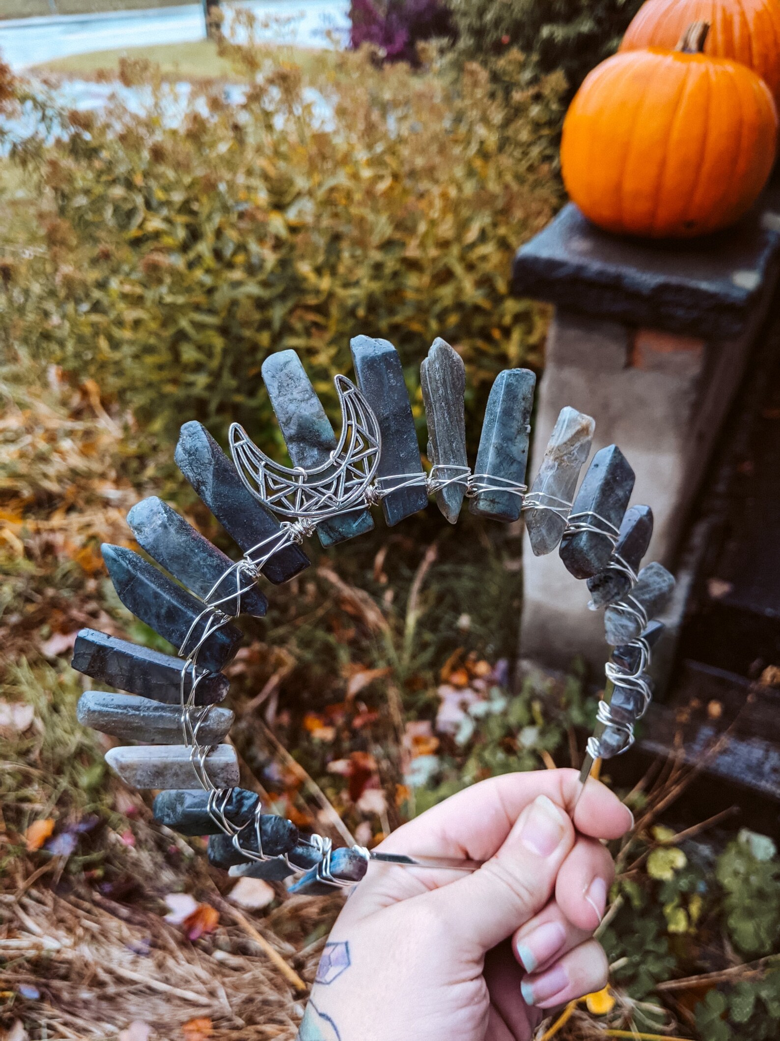 Luna AZURA Crystal Crown. Labradorite. Festival Crown. | Etsy
