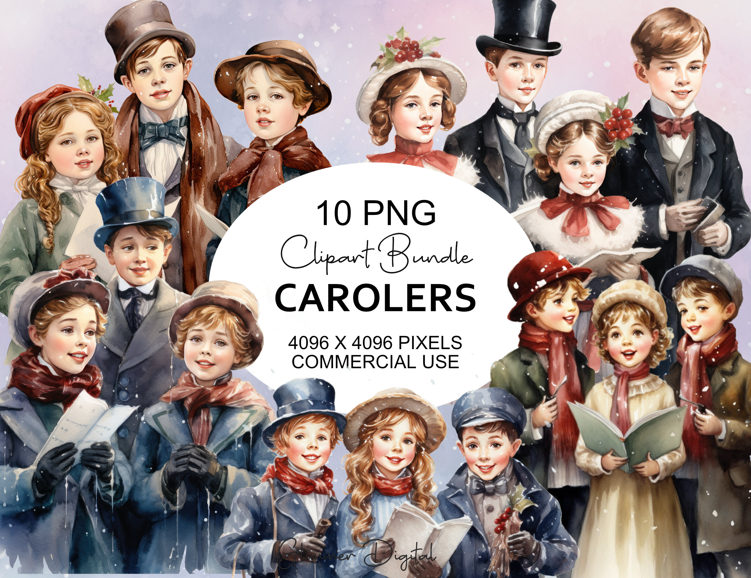 Victorian Christmas Carolers Clipart PNG -vintage Carolers Clipart ...