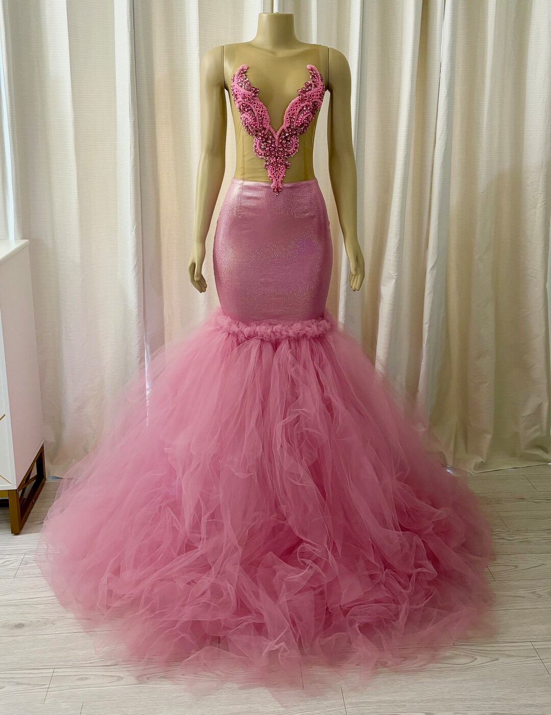 Pink Aria Prom Dress With Tulle - Etsy