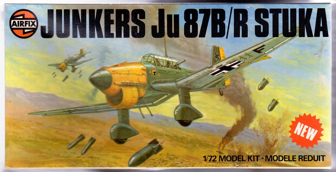 Airfix 1/72 Scale Junkers JU87 Stukka Scale Plastic Model Kit, Factory ...