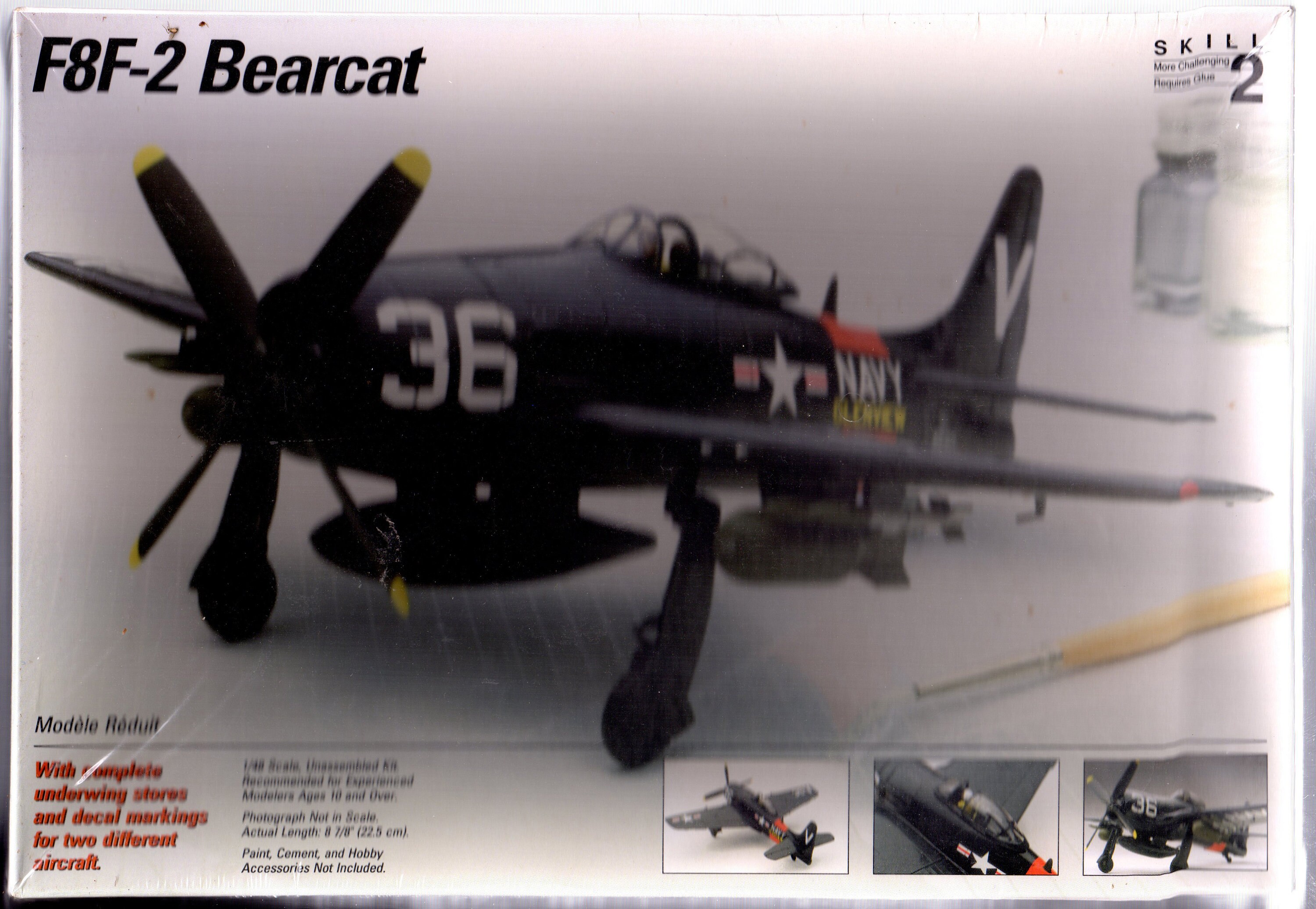 Testors F8F 2 Bearcat, 1/72 Scale Plastic Model Kit, Factory Sealed ...