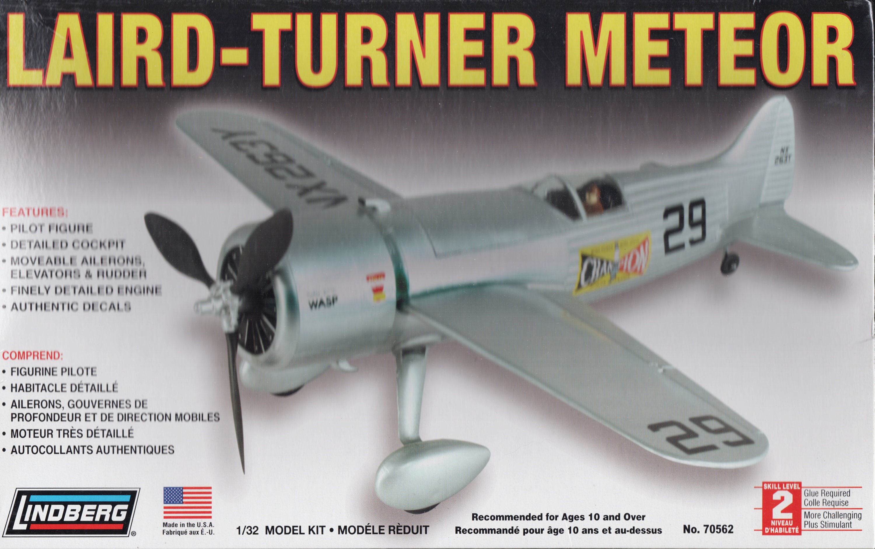Factory Sealed Laird-turner Meteor Race Plane, Lindberg 1/32 Scale ...