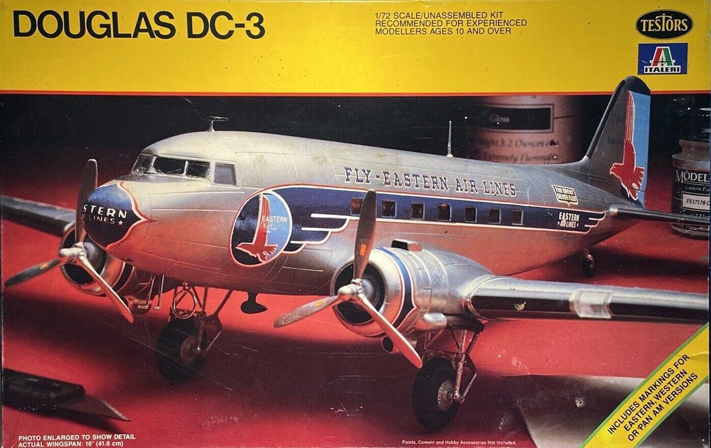 Testors / Italeri , Douglas DC-3, 1/72 Scale Plastic Model Kit Factory ...