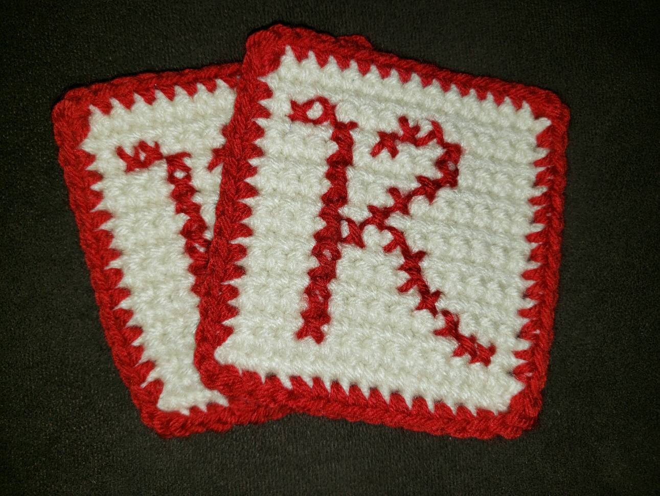 Personalized Coasters Crocheted Monogram Initial Doily | Etsy