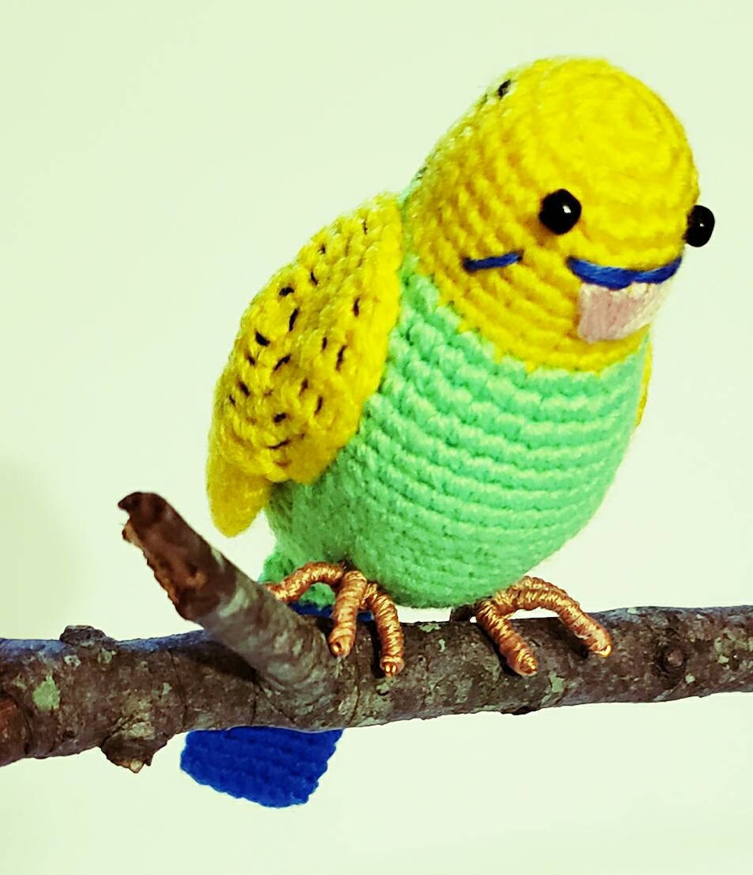 Crocheted Bird Budgie Parakeet Lovebird Dove Bluebird, Crocheted Animal ...
