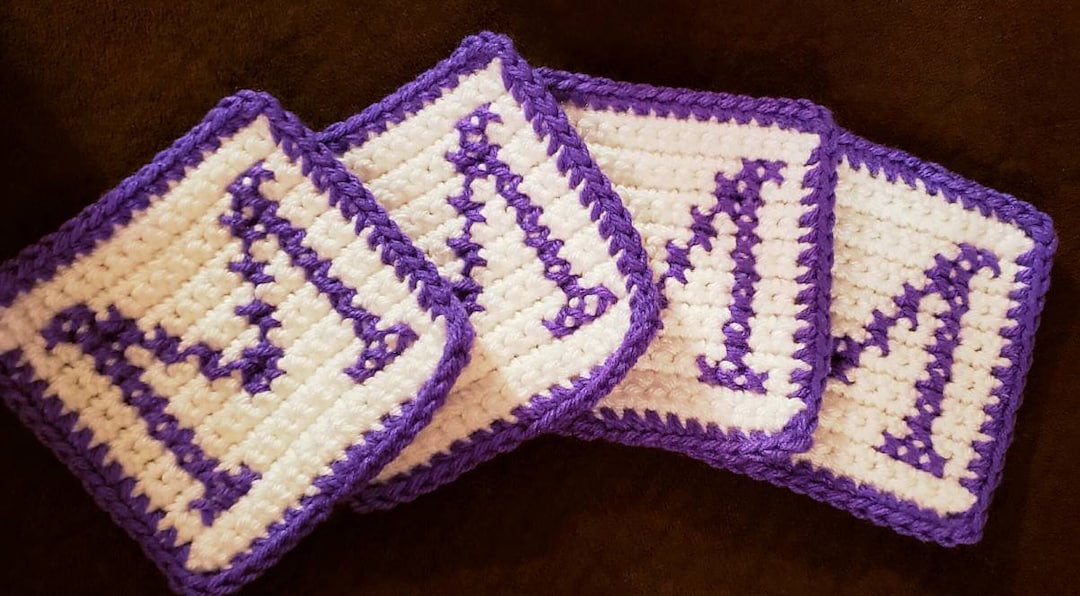 Personalized Coasters, Crocheted, Monogram Initial, Doily, Decor, Home ...