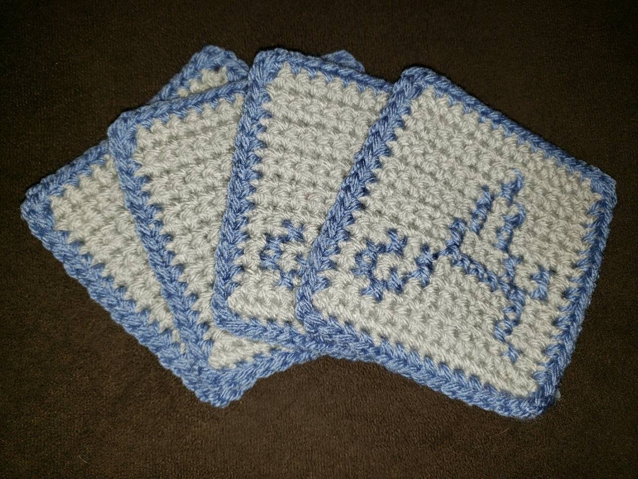 Personalized Coasters Crocheted Monogram Initial Doily | Etsy
