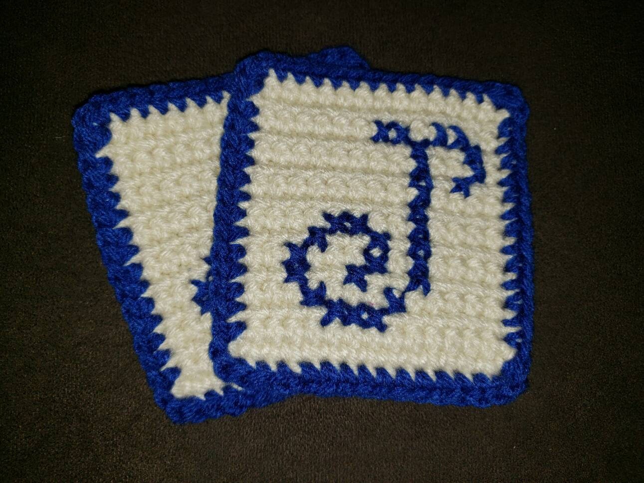 Personalized Coasters Crocheted Monogram Initial Doily | Etsy