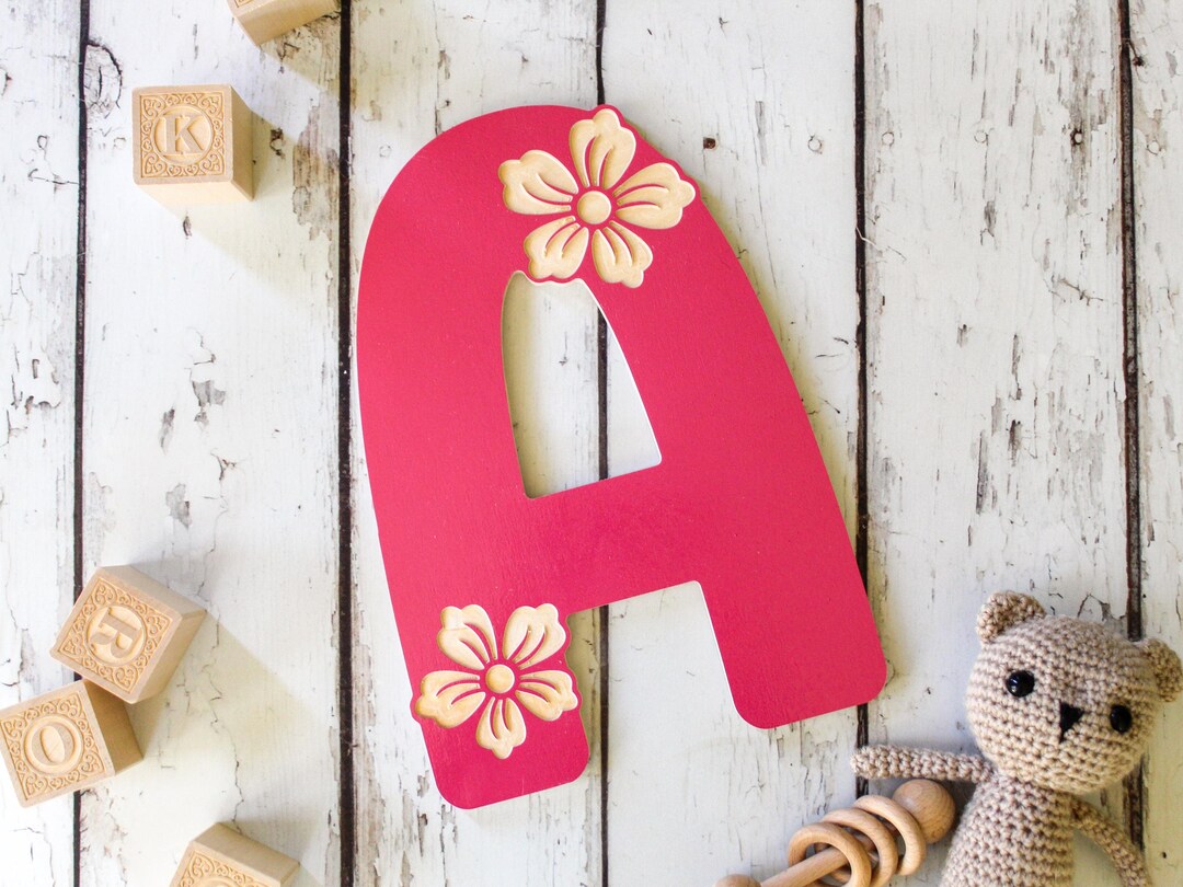 Tropical Wall Letters, Hibiscus Baby Decor, Tropical Nursery, Baby ...