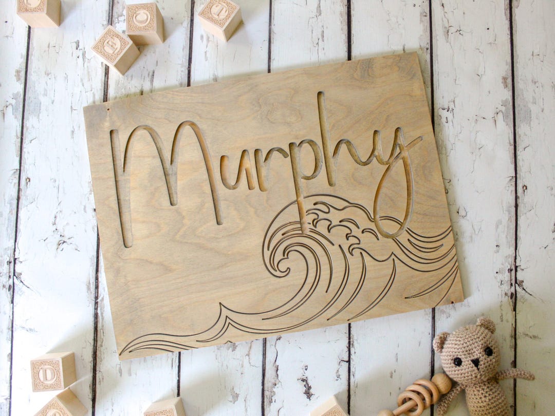 Ocean Baby Name Sign, Beach Baby Decor, Personalized Baby, Surf Nursery ...