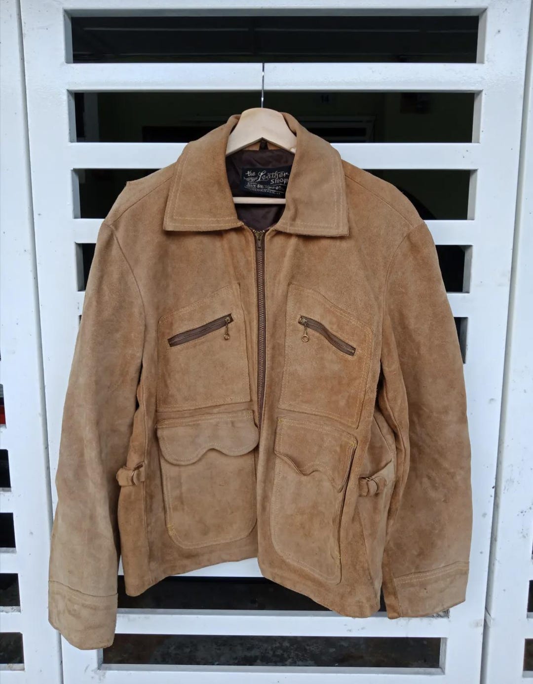 80's Vintage Sears Roebuck Suede Tan Camel Colored Leather Jacket Size ...