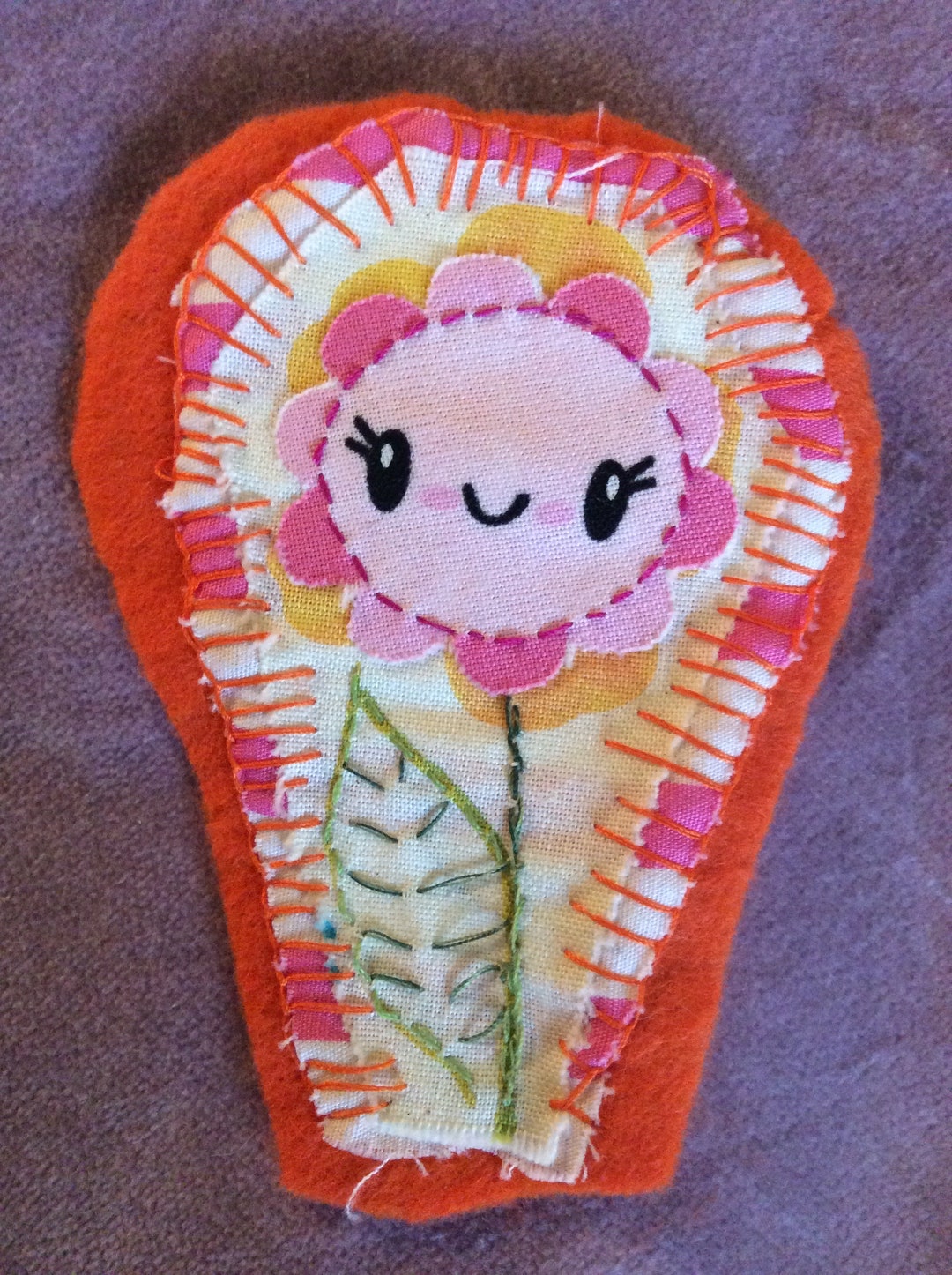 Happy Daisy Flower Power Patch Pin One of a Kind Hand - Etsy