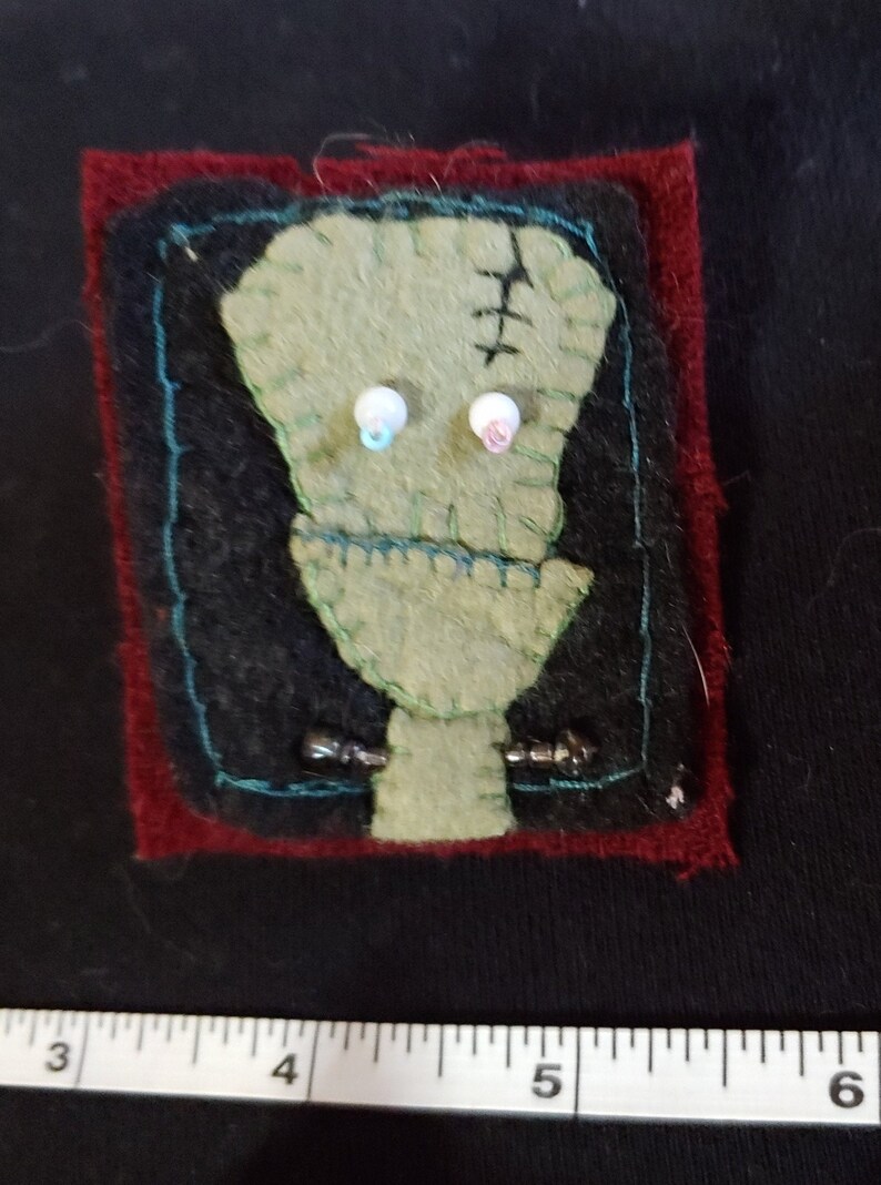 Frankenstein Monster Patches - One of a Kind Hand Stitched & Beaded ...