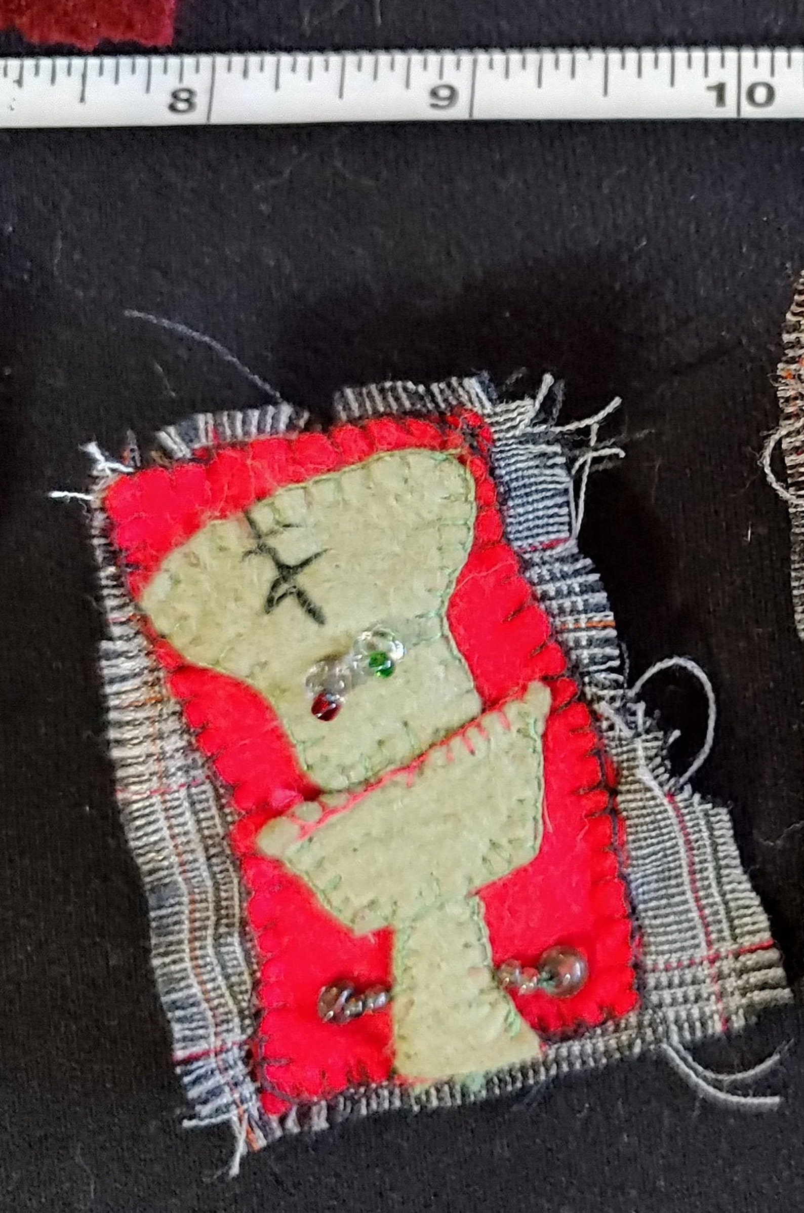 Frankenstein Monster Patches - One of a Kind Hand Stitched & Beaded ...
