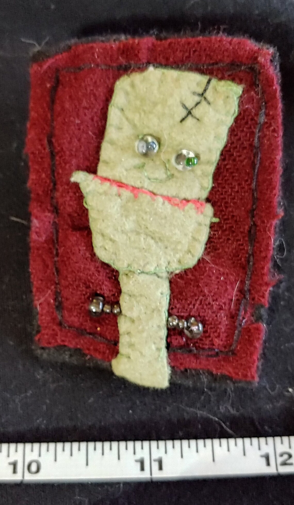 Frankenstein Monster Patches - One of a Kind Hand Stitched & Beaded ...
