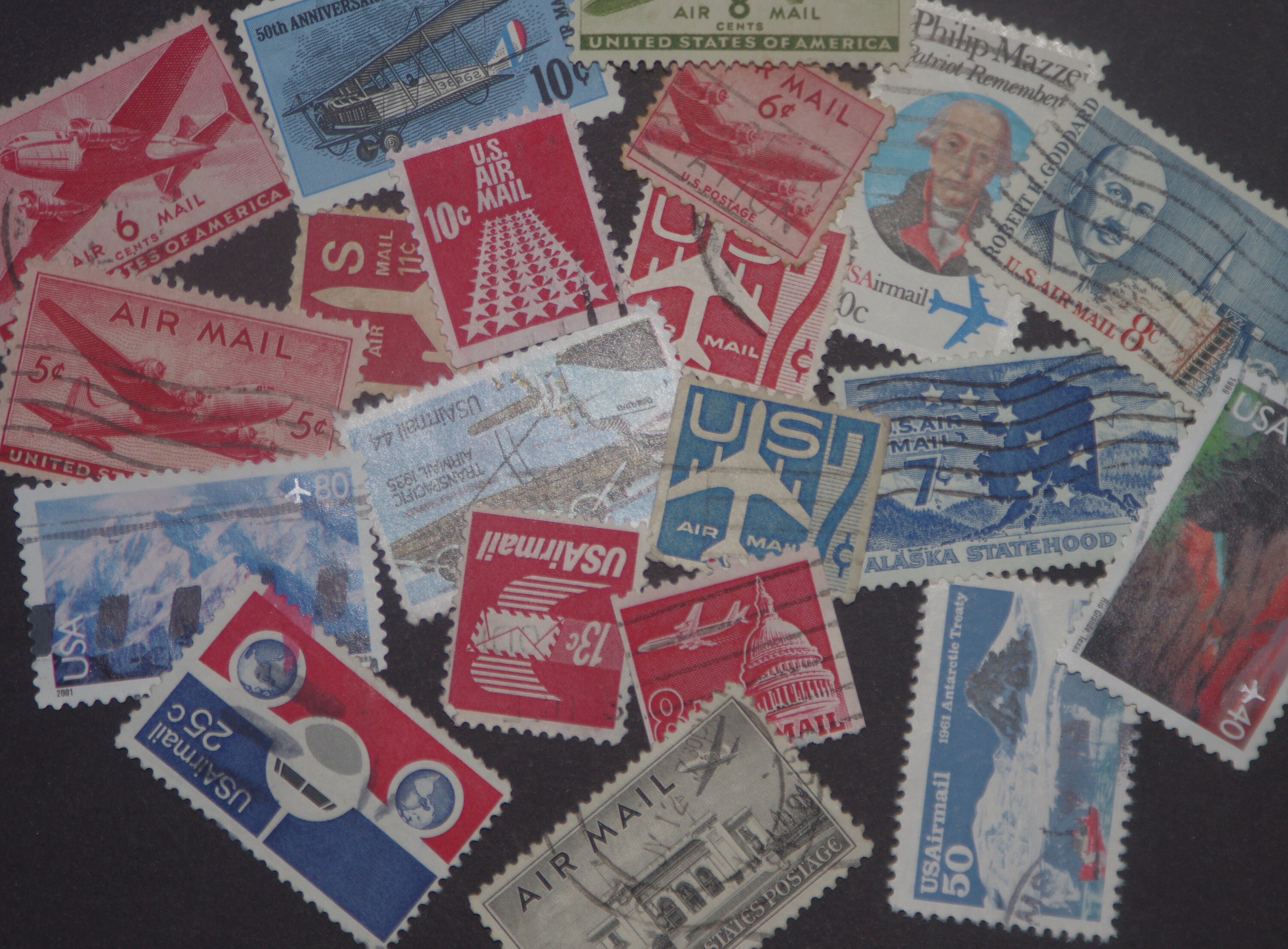 Vintage AIR MAIL Postage Stamps ~ 20 Different, Used, off Paper ...