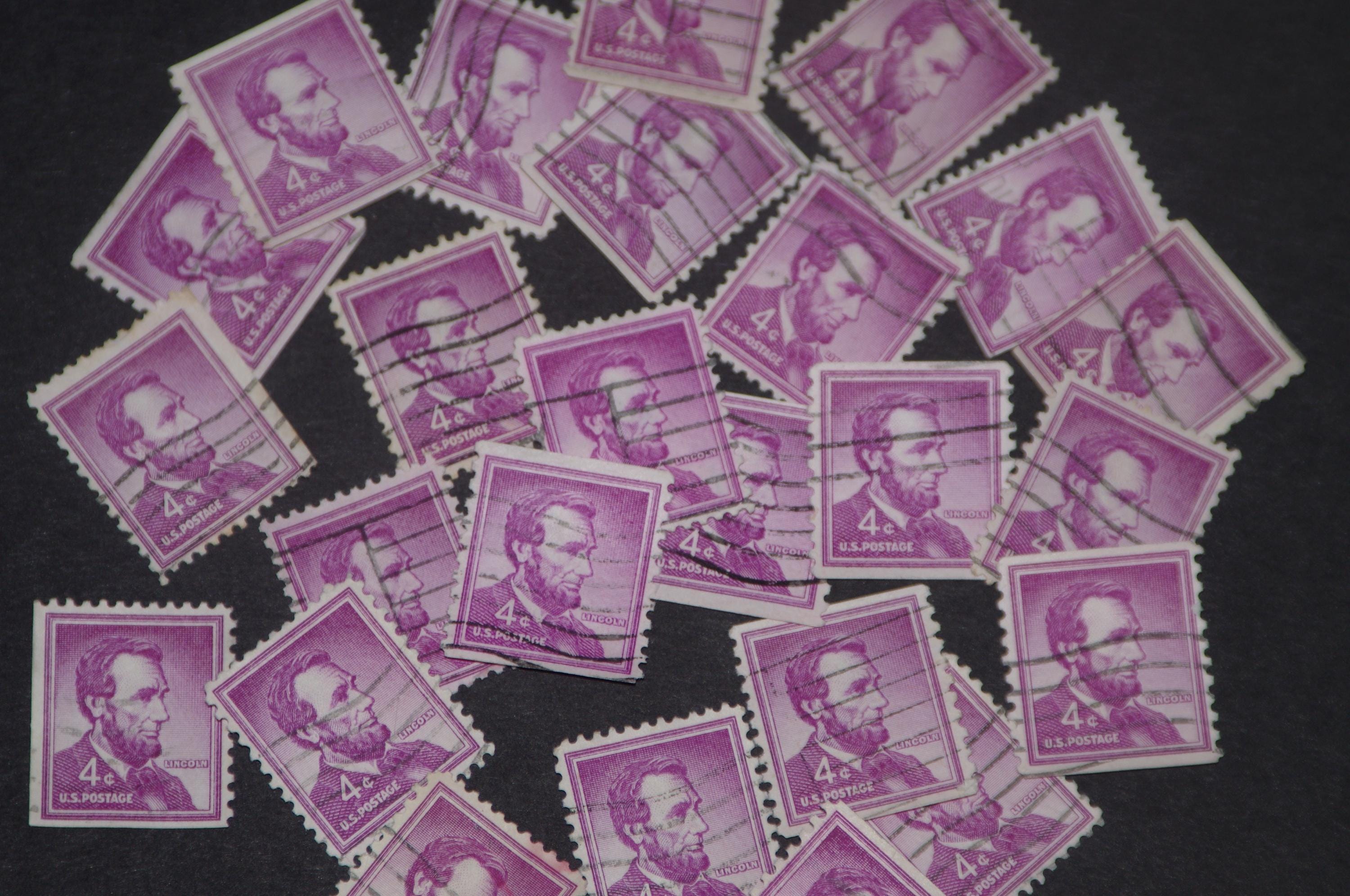 Vintage ABRAHAM LINCOLN Postage Stamps ~ 25 Duplicates, off Paper ...