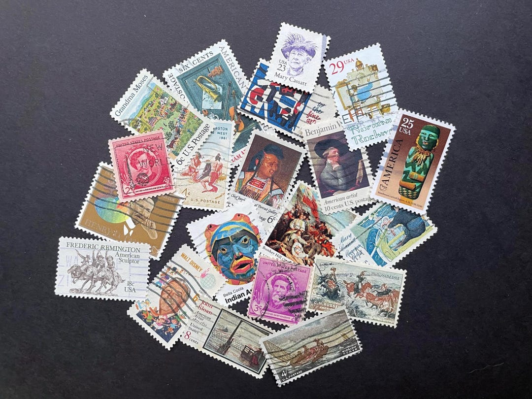 Vintage ARTISTS and ART Postage Stamps ~ 20 Different, Used, off Paper ...