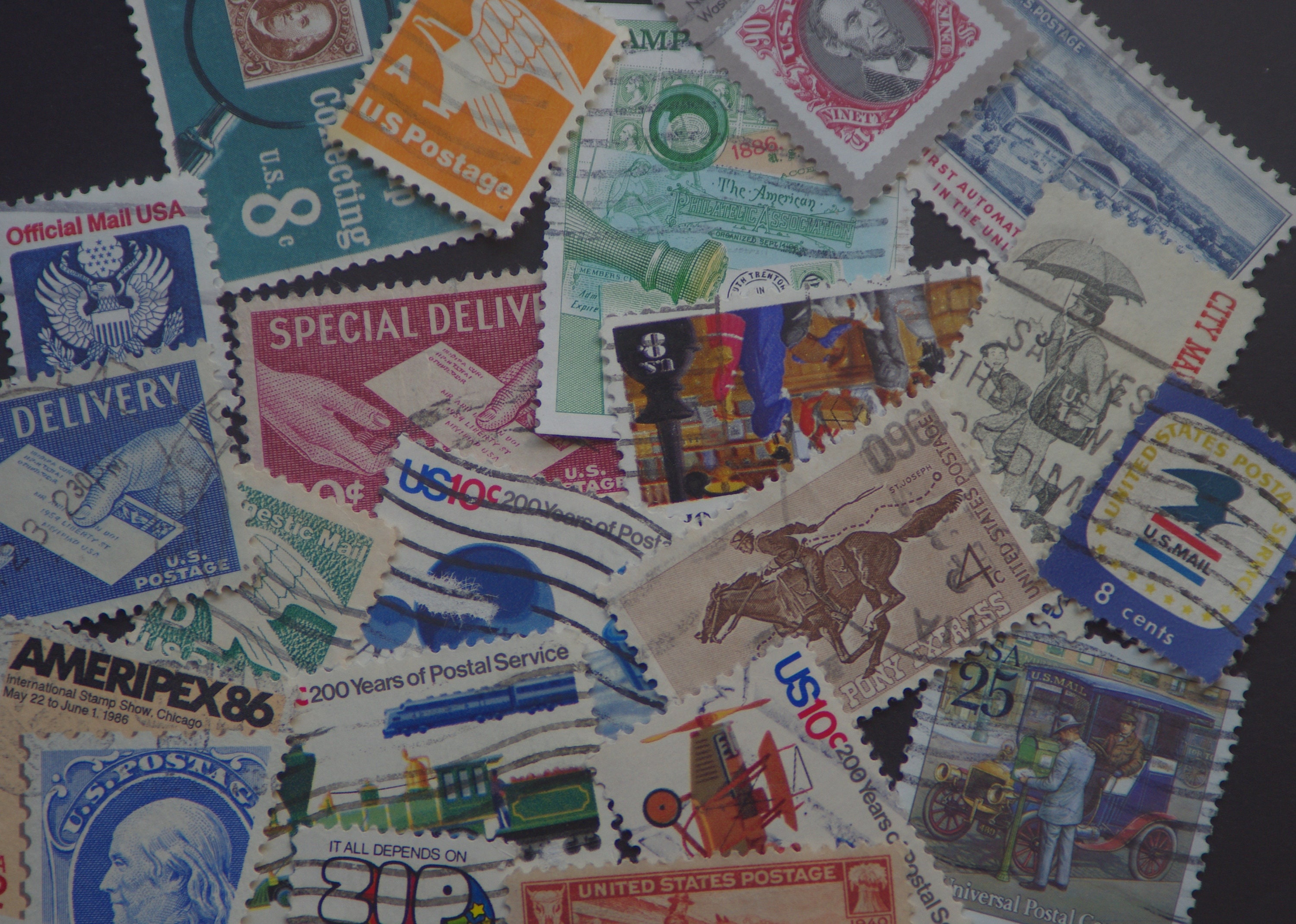 Vintage POSTAL SERVICE Postage Stamps ~ 20 Different, Used, off Paper ...