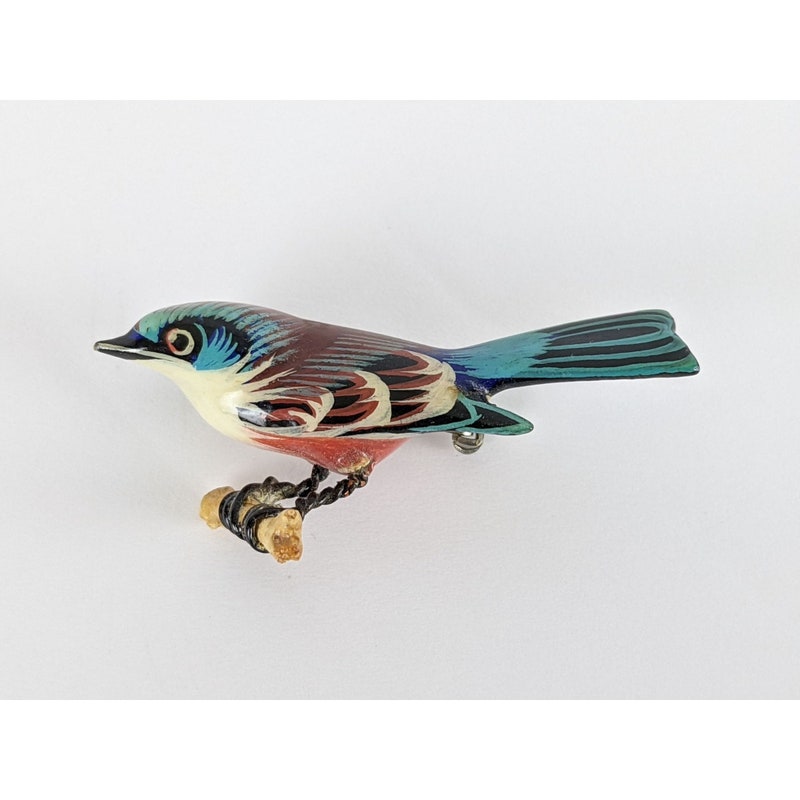 Blue Bird Pin - Etsy