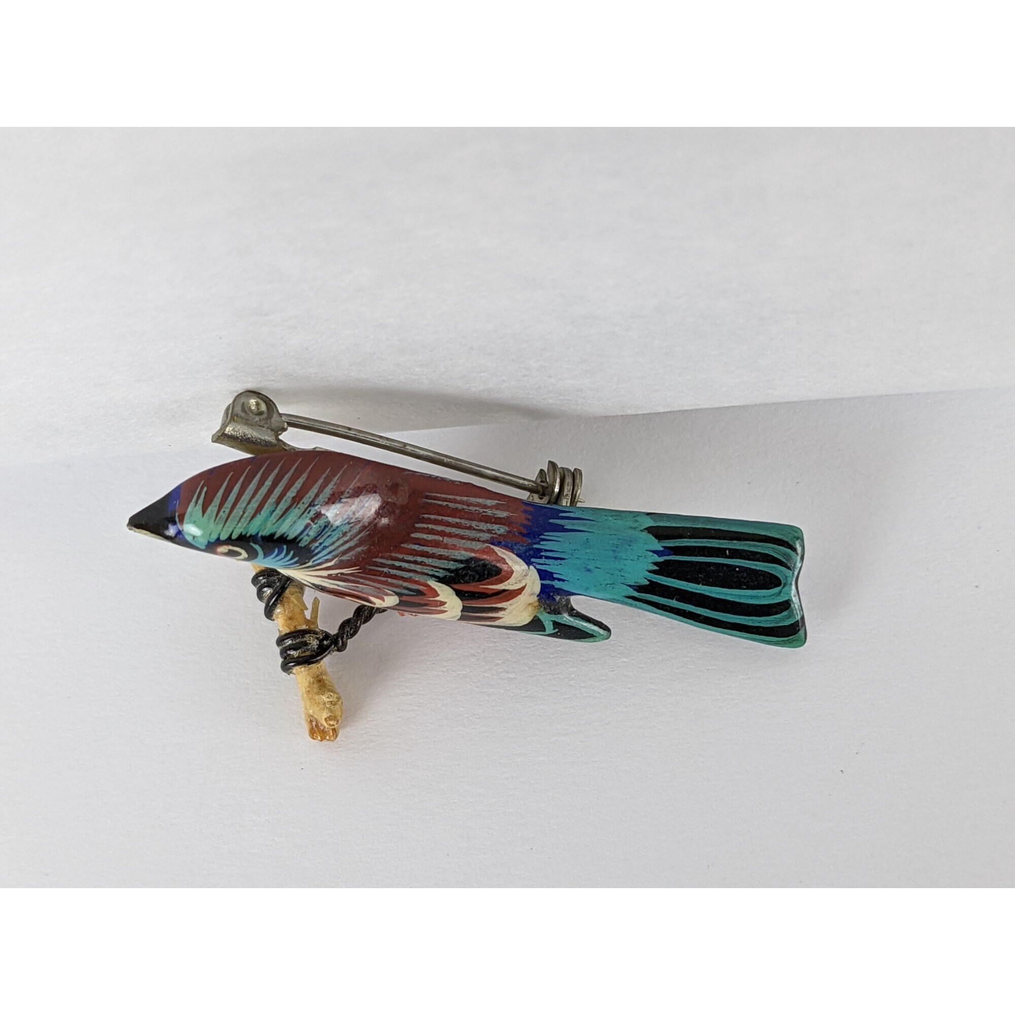 Vintage Takahashi Blue Bird Pin by Yoneguma & Hand Painted by Kiyoka - Etsy