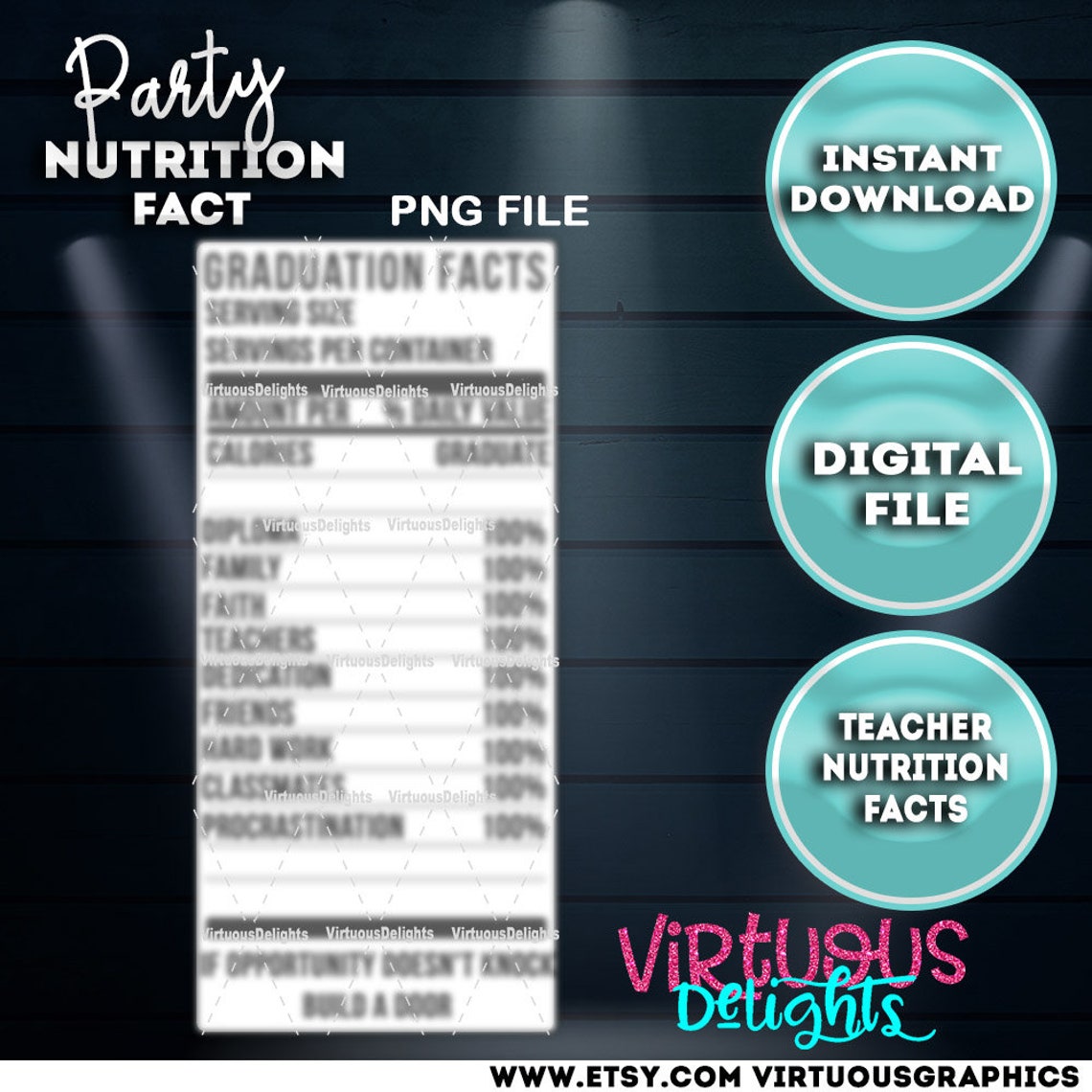 Graduation Nutrition Fact Label, Party Favor Nutrition Label, Nutrition ...