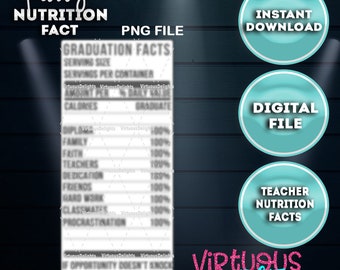 Graduation Nutrition Facts Label - Etsy