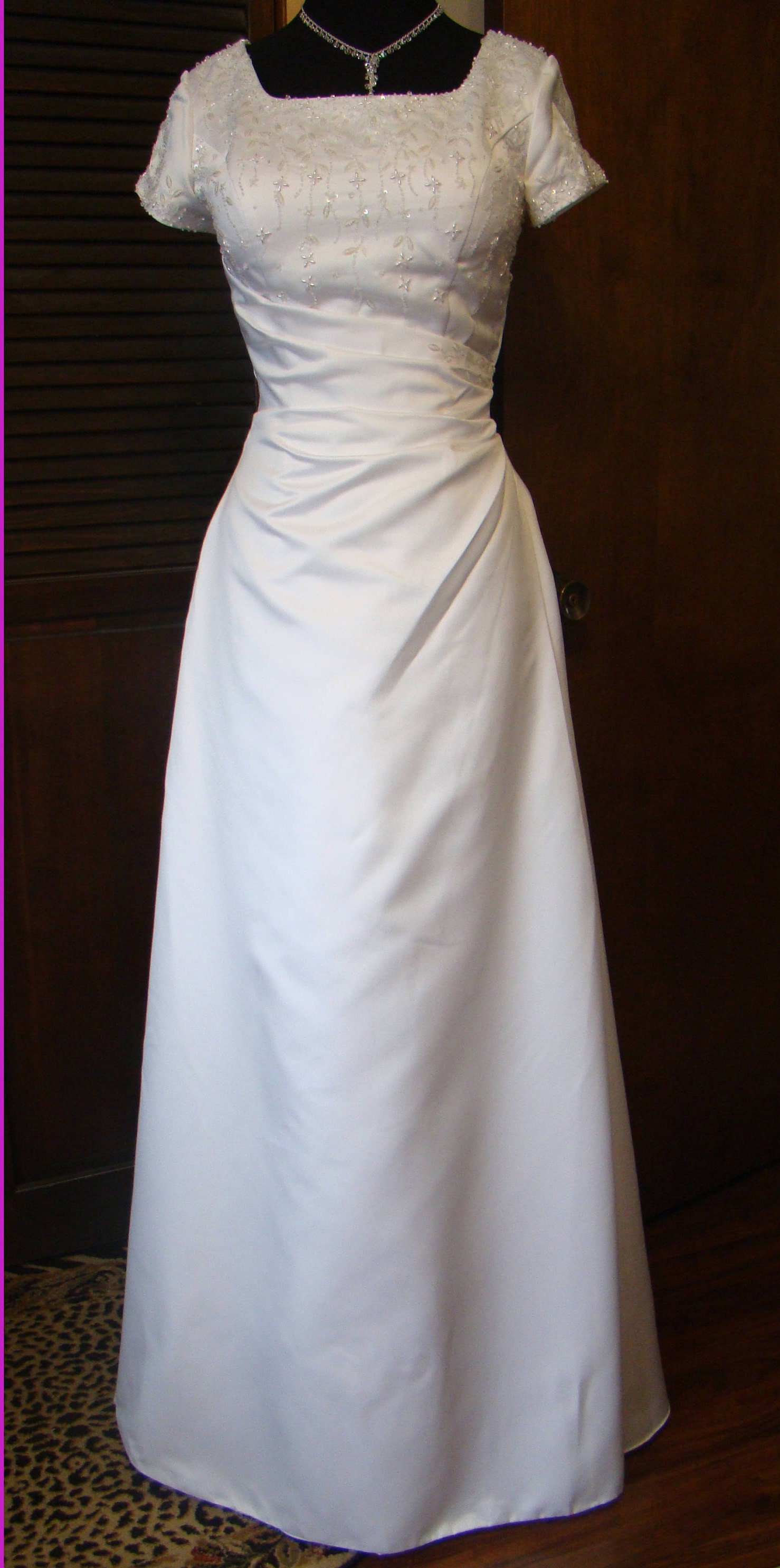 LDS Temple Ready All White Size 4 or Size 6 Wedding Dress, Mormon ...