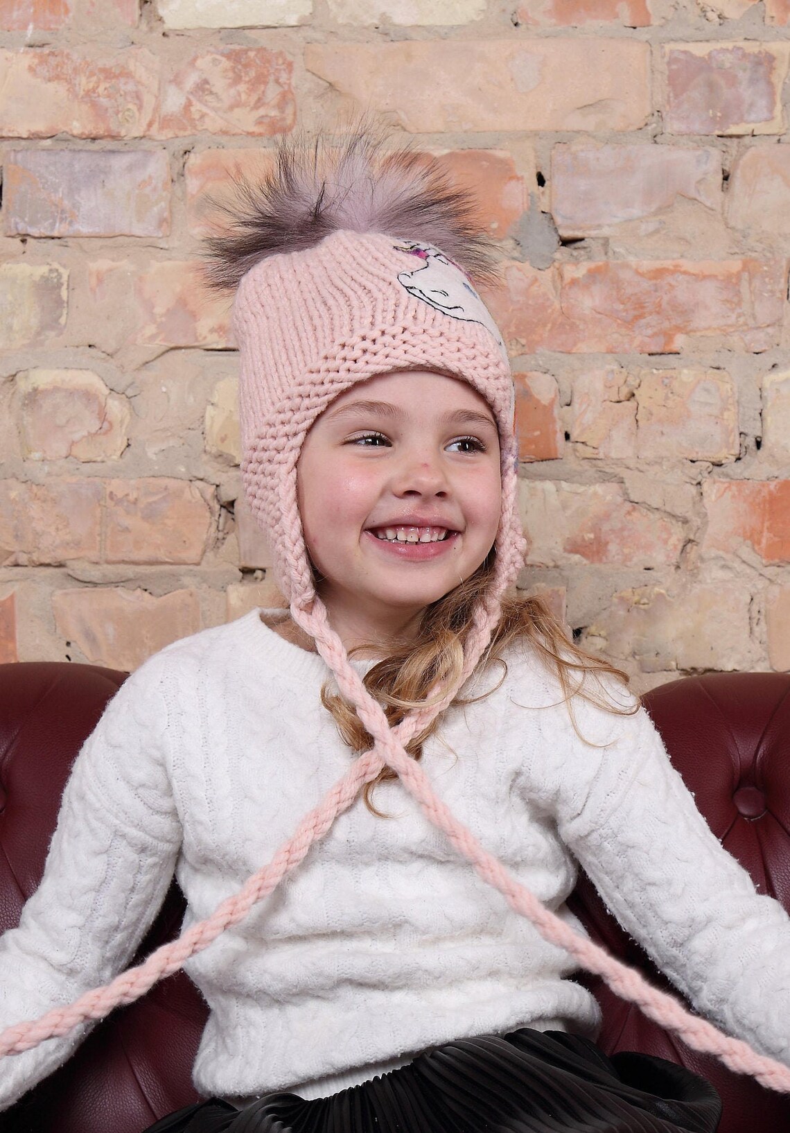 Unicorn hat Knit hat girls Knit hat pink Knit hat pom pom | Etsy