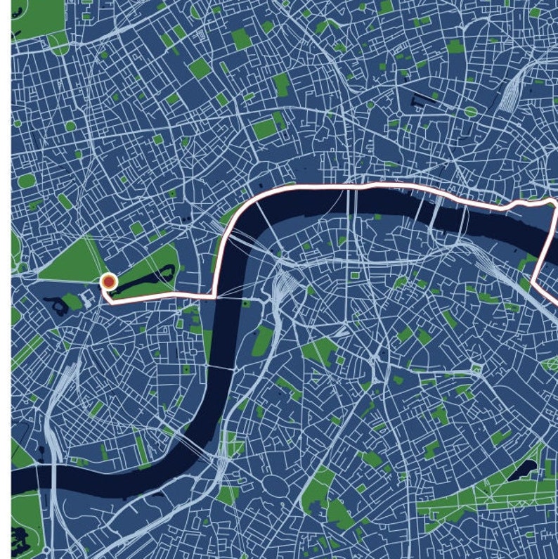 London Marathon Map / Unframed Paper Print - Etsy