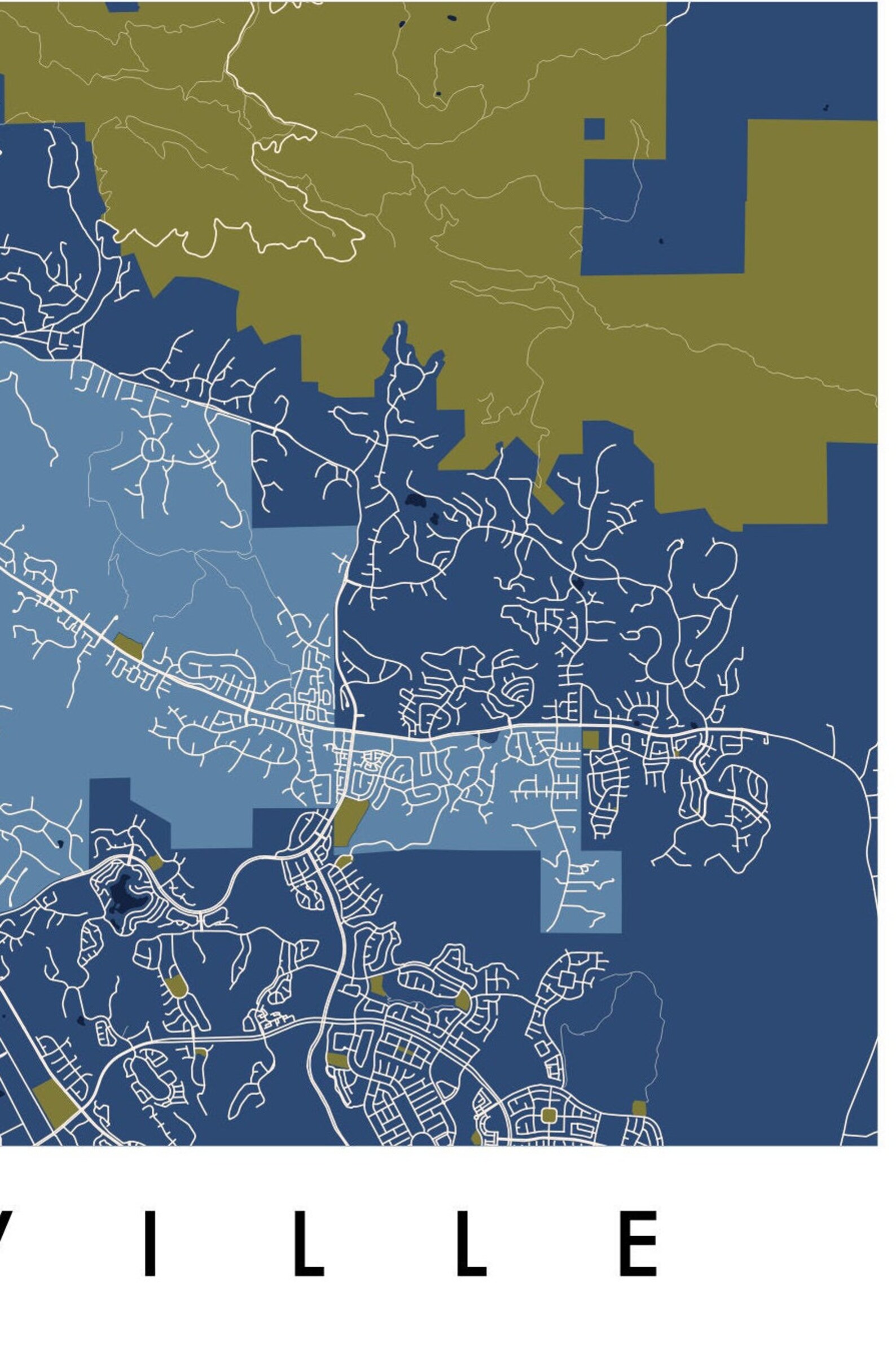 Danville California Map Print / Wall Art / Unframed Paper Print - Etsy