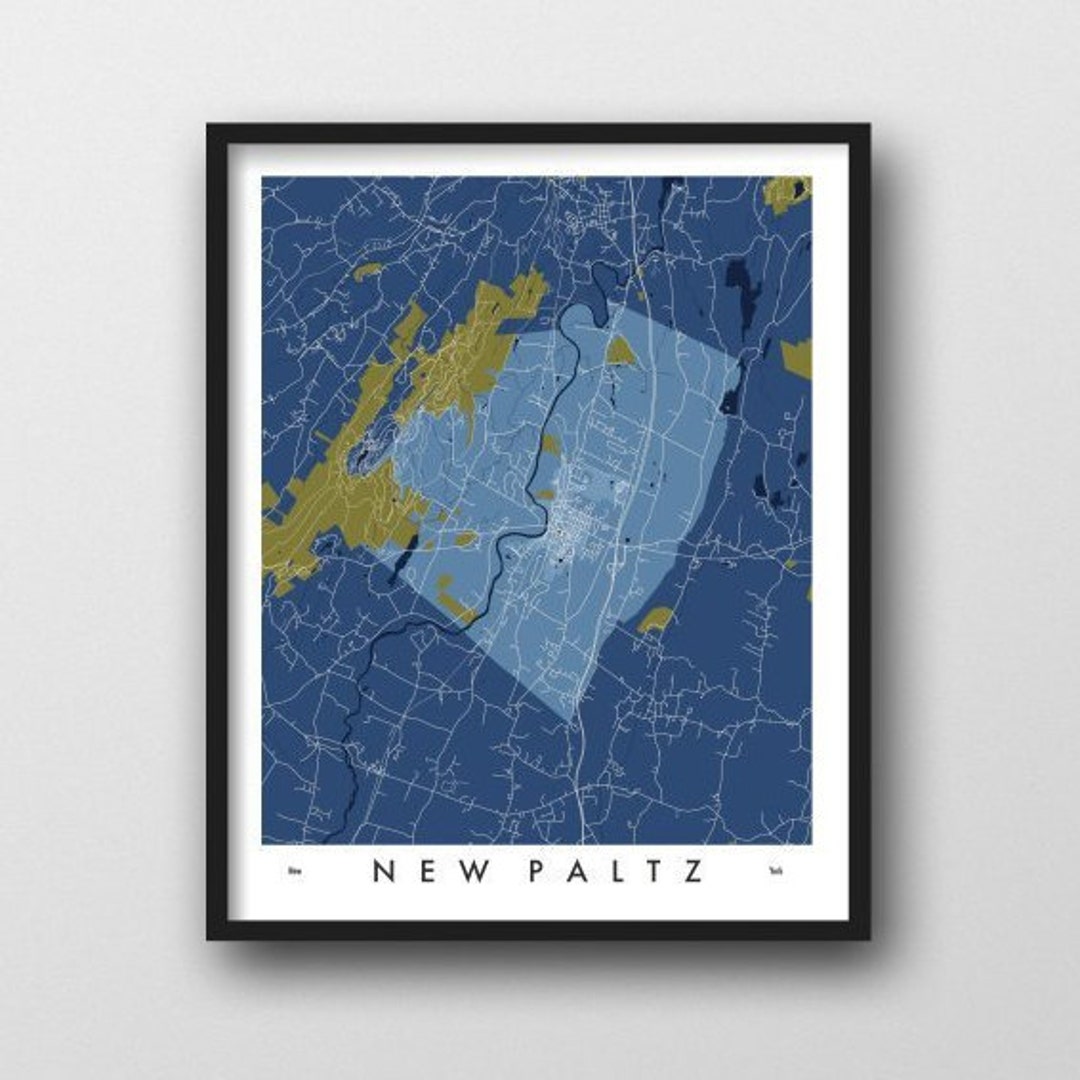 New Paltz NY Map Print / Unframed Paper Print - Etsy