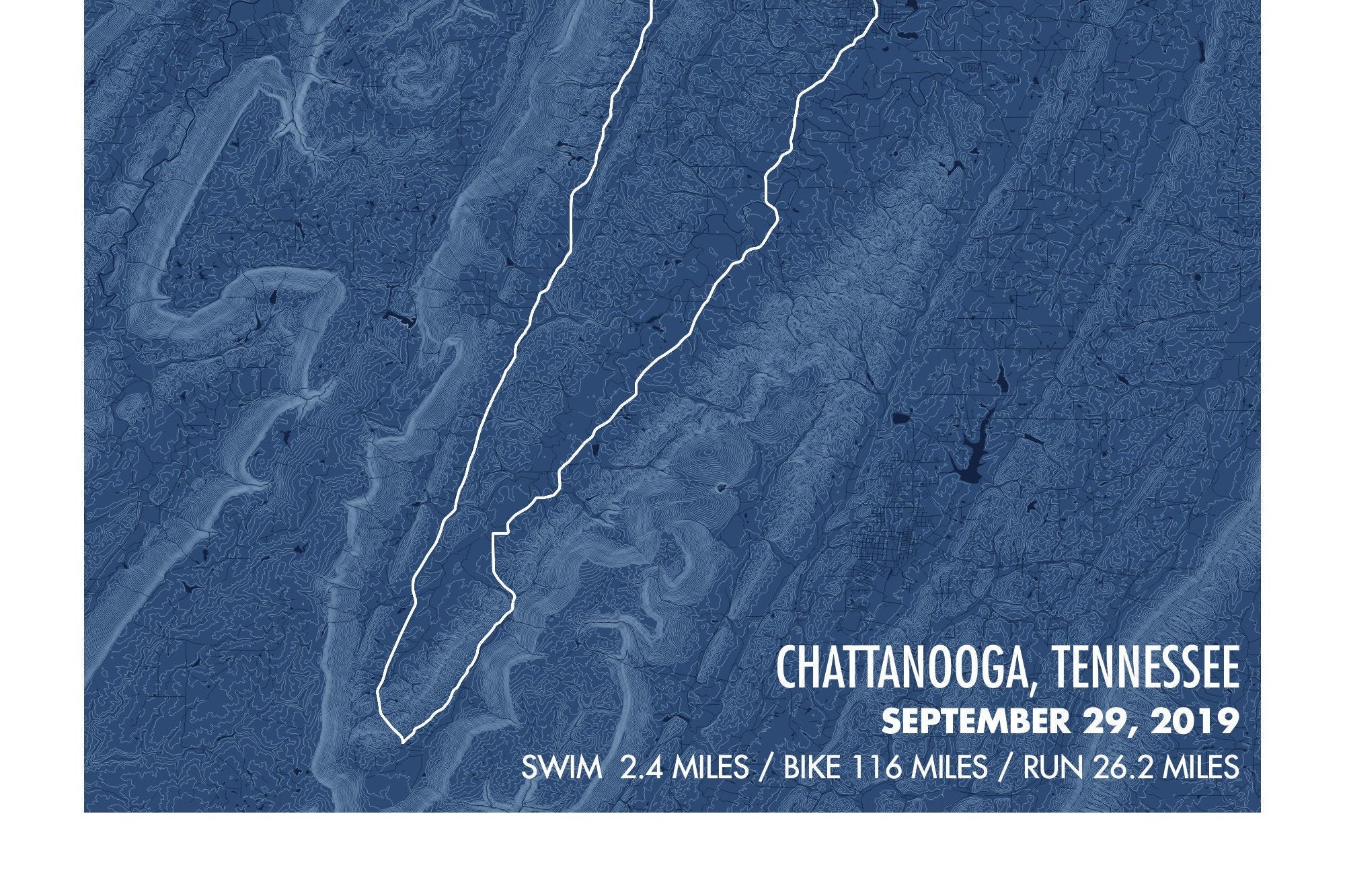 Ironman Chattanooga Tennessee 2019 Map Print / Finisher Gift - Etsy