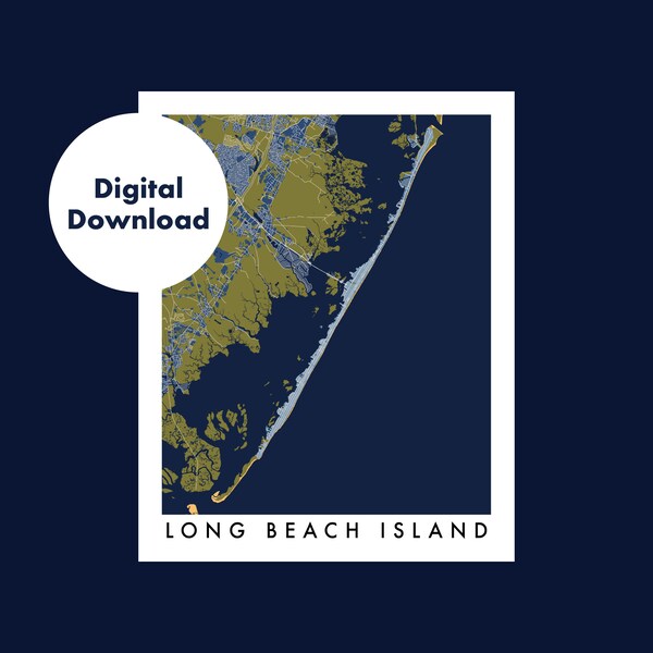 Map of Long Island With Frame - Etsy