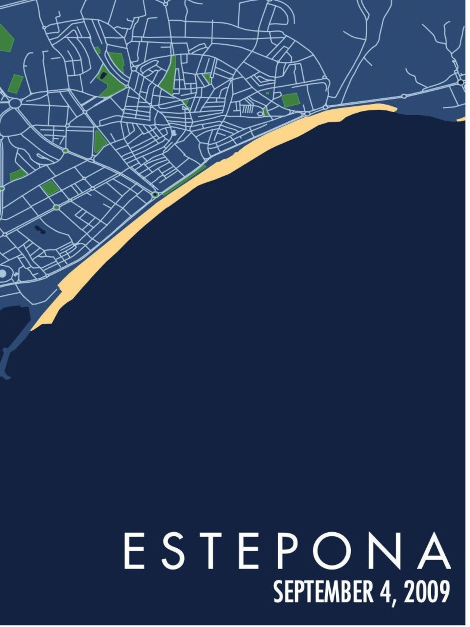 Estepona Spain Custom Map - Etsy
