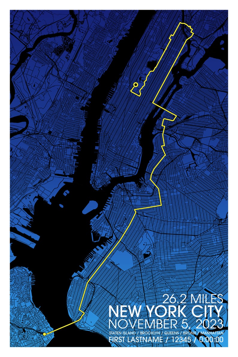 Personalized Digital Download 2023 NYC Marathon Map - Etsy