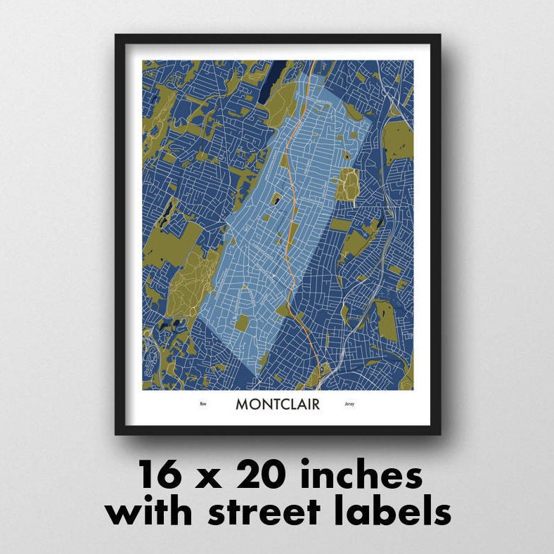 Montclair NJ Map Print / Unframed Paper Print - Etsy