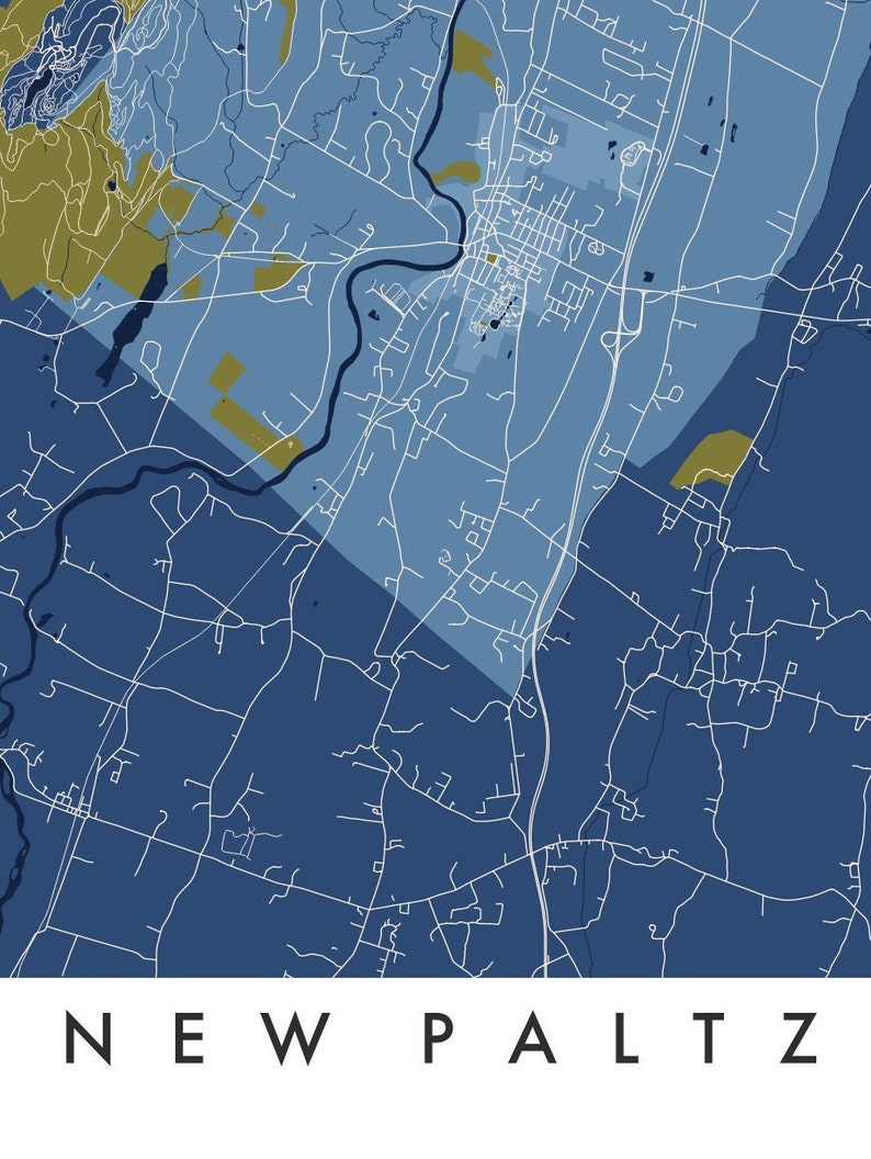 Digital Download / New Paltz NY Map - Etsy